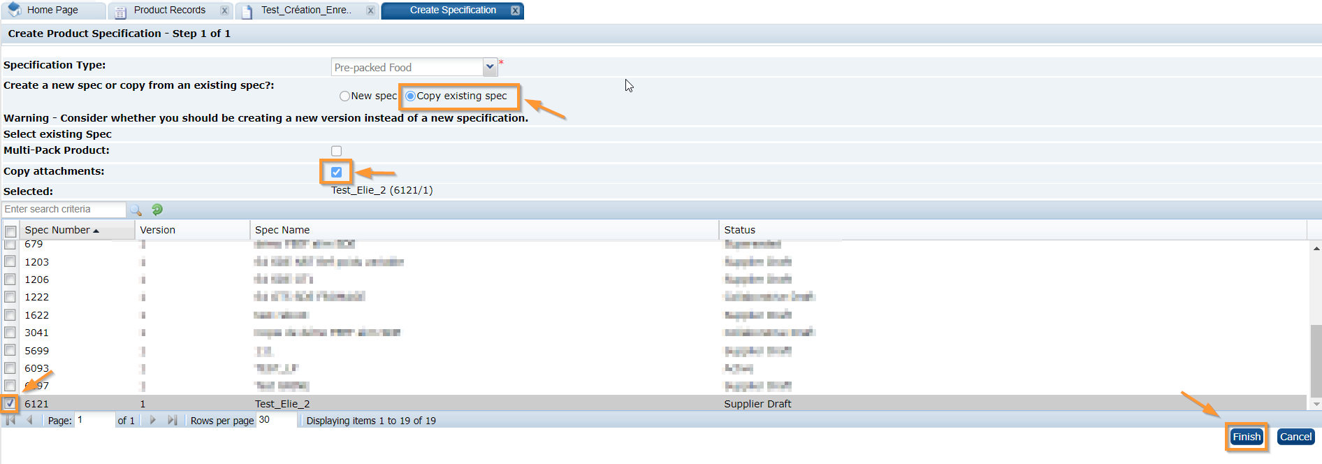 1. How to create a new specification from an existing one? – PLM ...